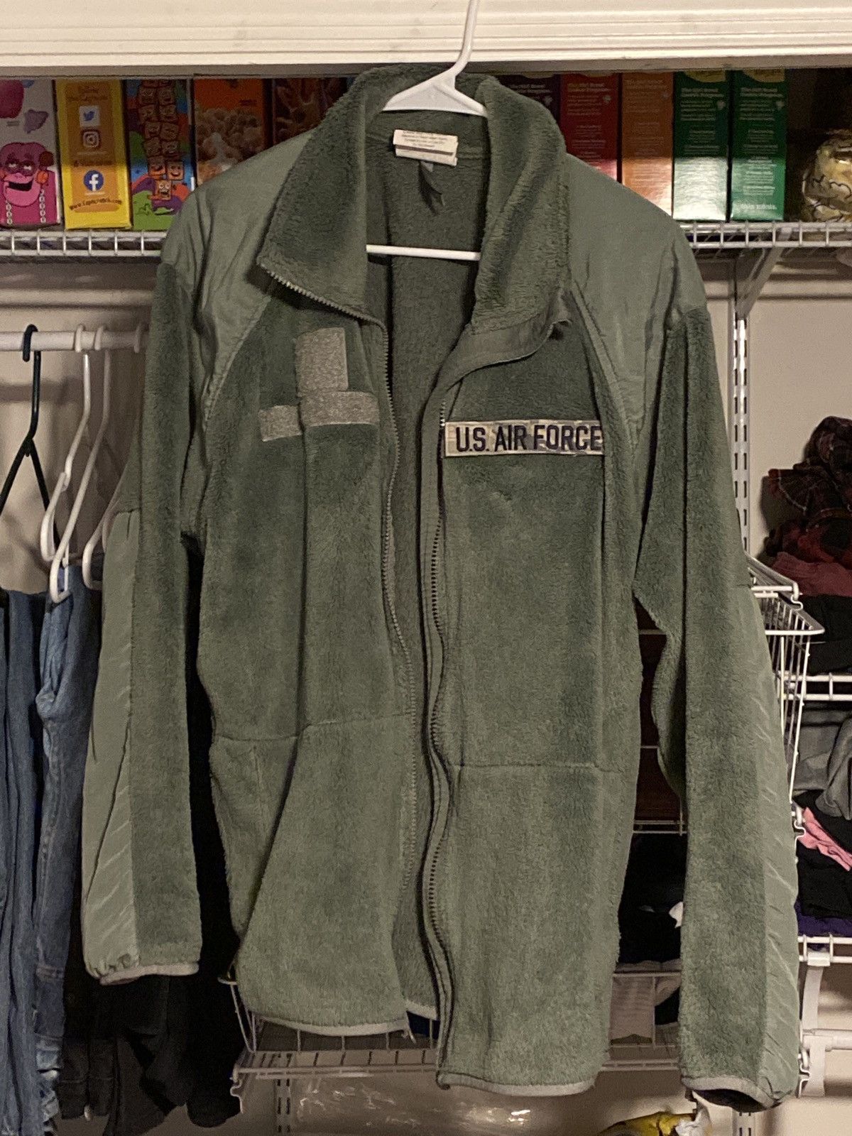 Us Air Force US Air Force Sage Green Medium-Regular Jacket Fleece | Grailed