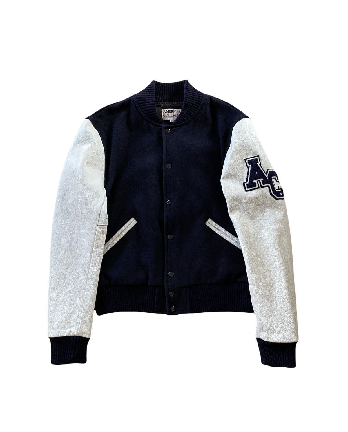 American College × Varsity Jacket × Vintage Vintage 90s Wool American ...