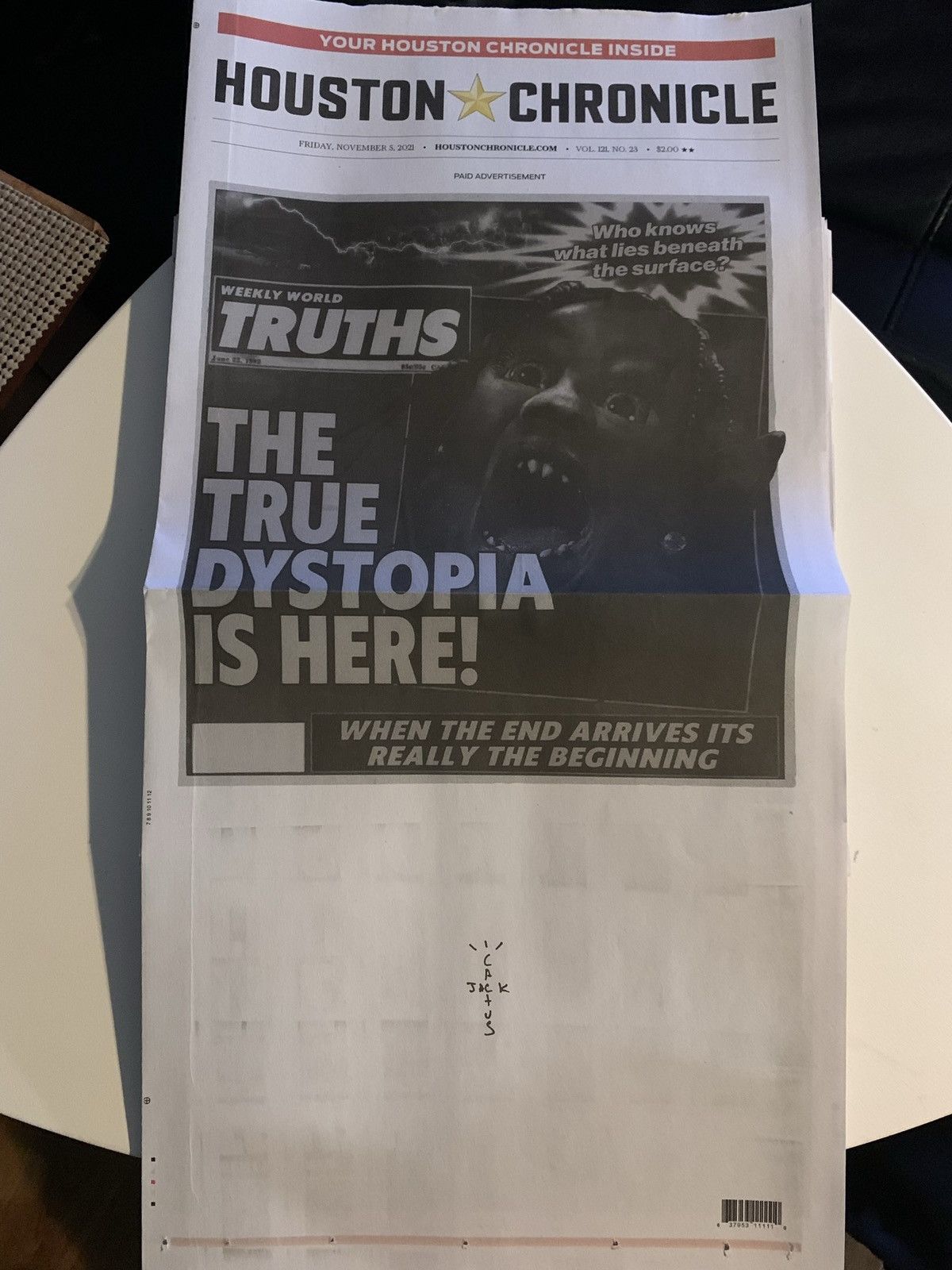 Travis Scott Travis Scott Astroworld Festival Newspaper | Grailed