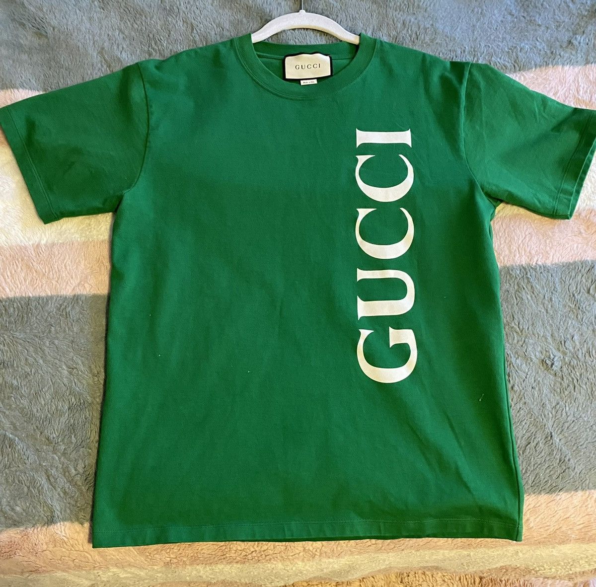 Gucci Green Gucci Logo Tee Shirt | Grailed