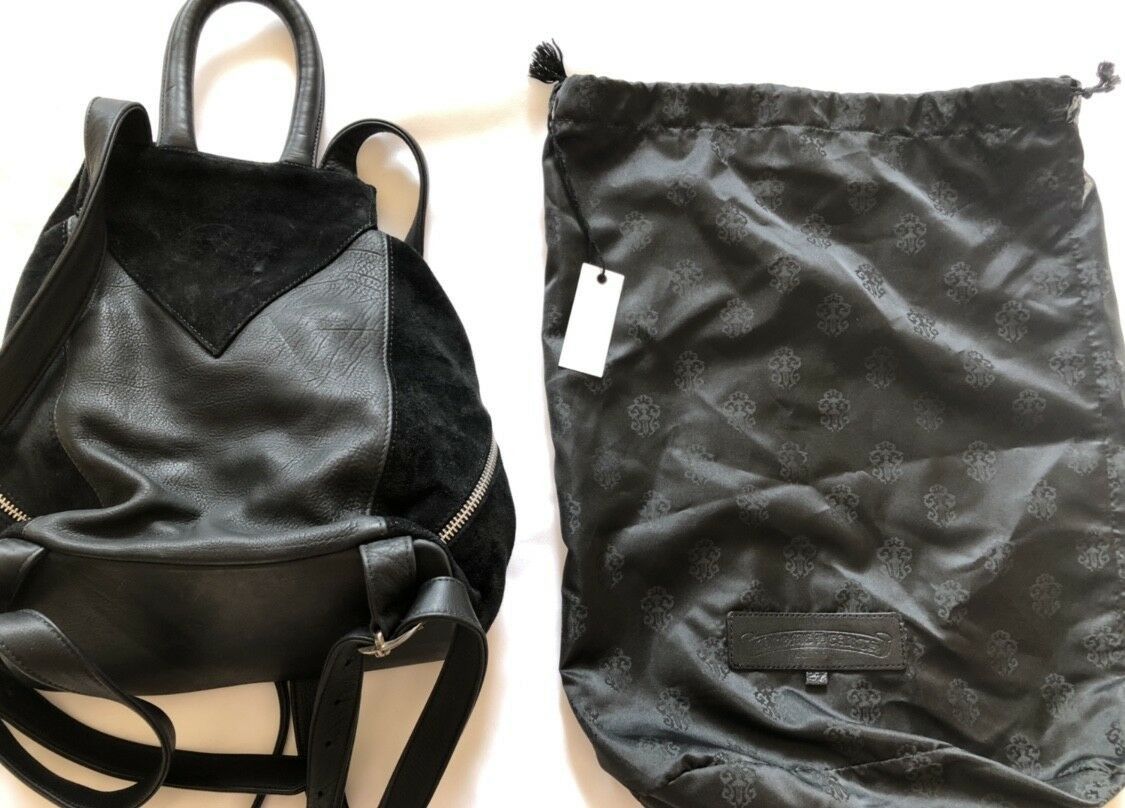 Chrome Hearts Chrome Hearts Black Leather/Suede Mini Iggy Backpack ...