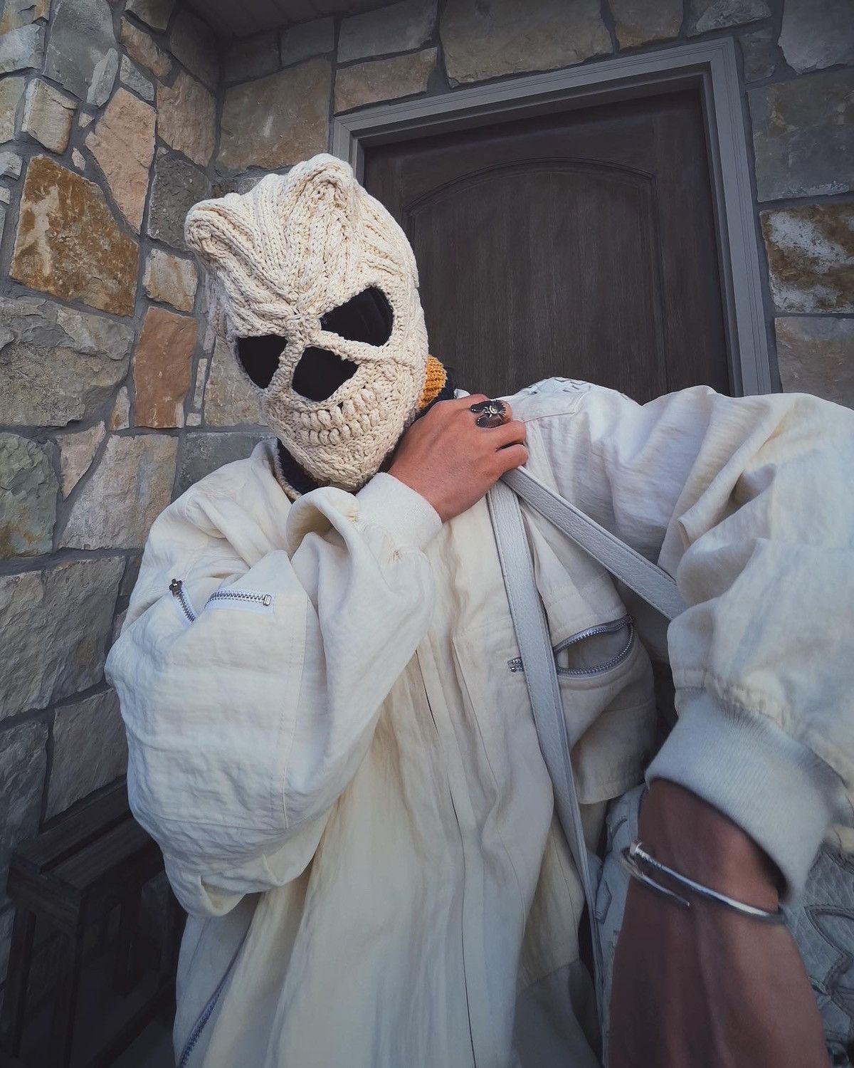 Kapital × Kapital Kountry Kapital Skeleton Skull Beanie Knit Face Mask ...