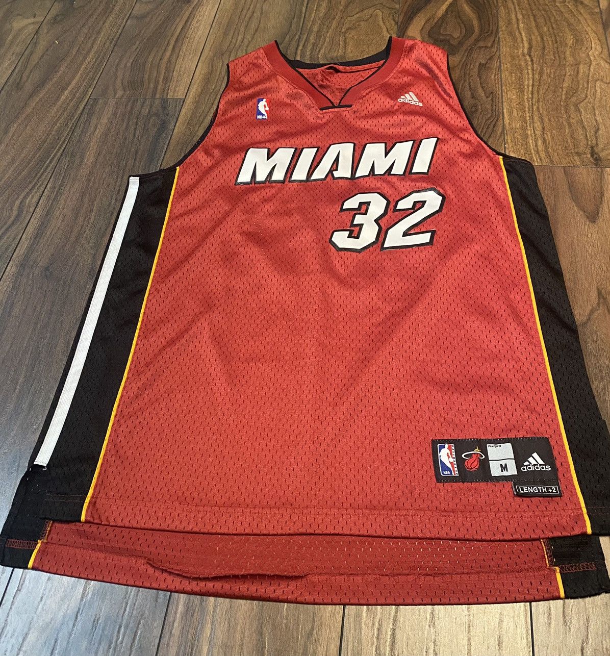 Adidas Shaq Miami Heat Jersey Red Black Size M | Grailed