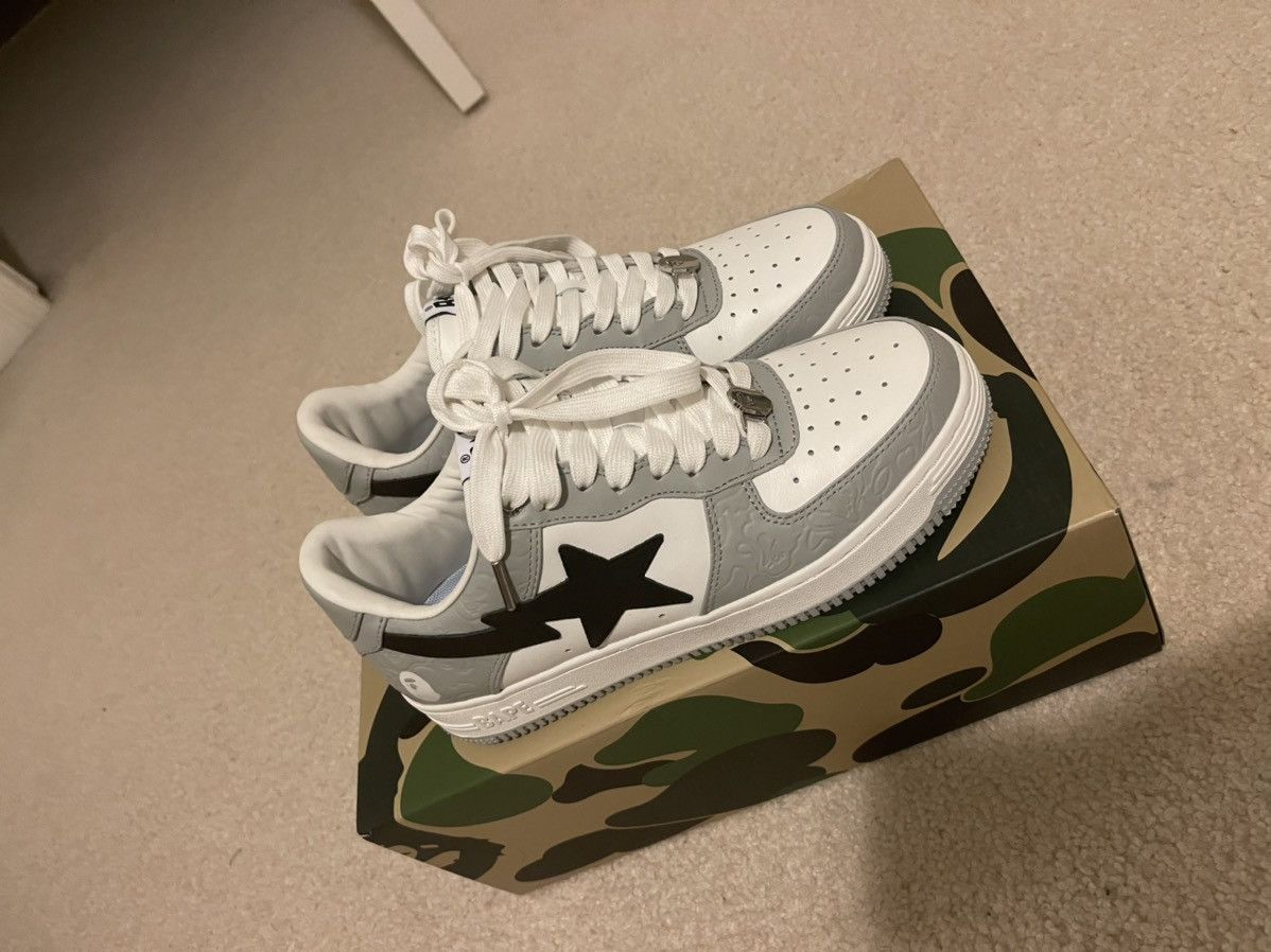 Bape Bapesta Low Grey Black | Grailed