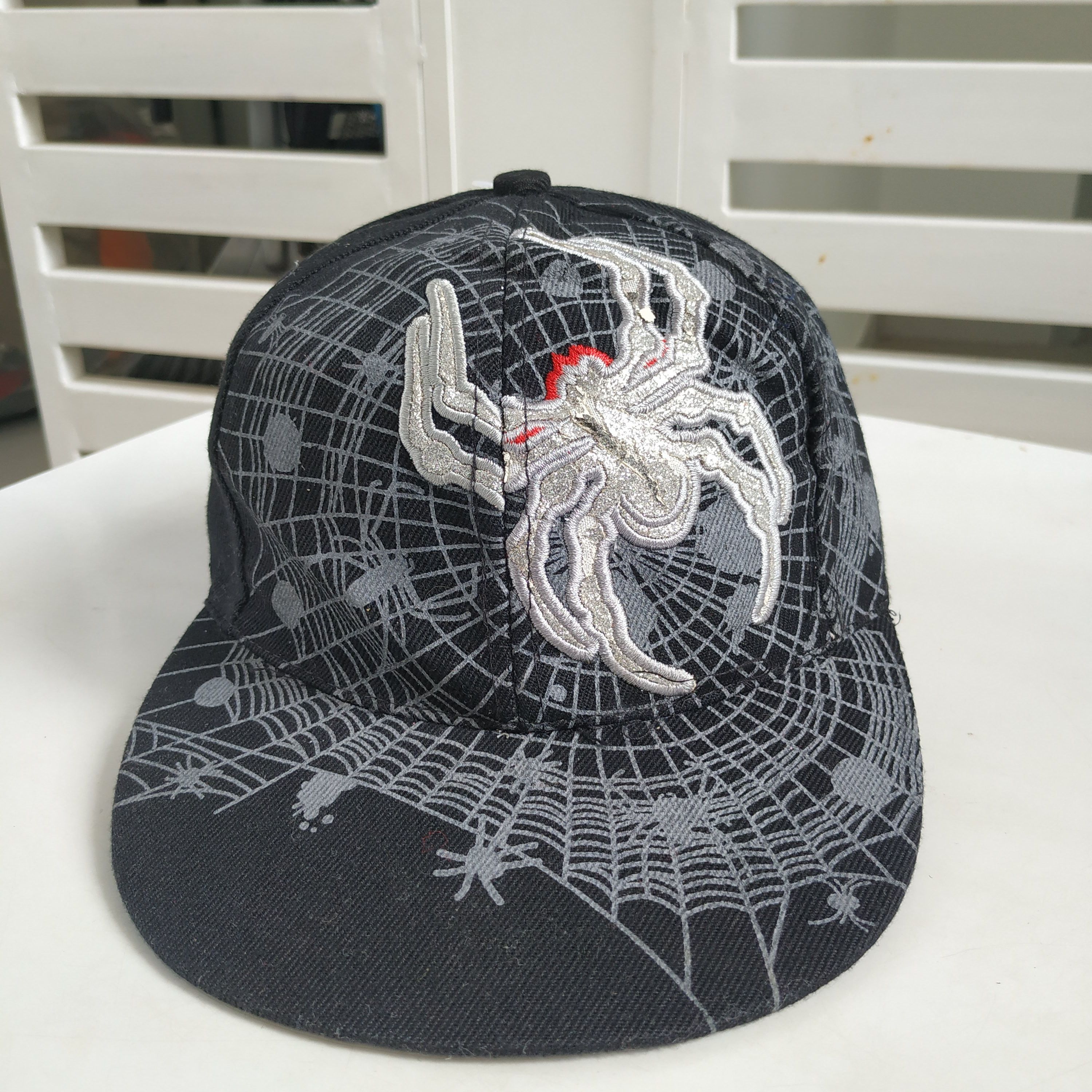 Sp5der × Vintage SPIDER WEB FULL PRINT FITTED HAT VINTAGE | Grailed