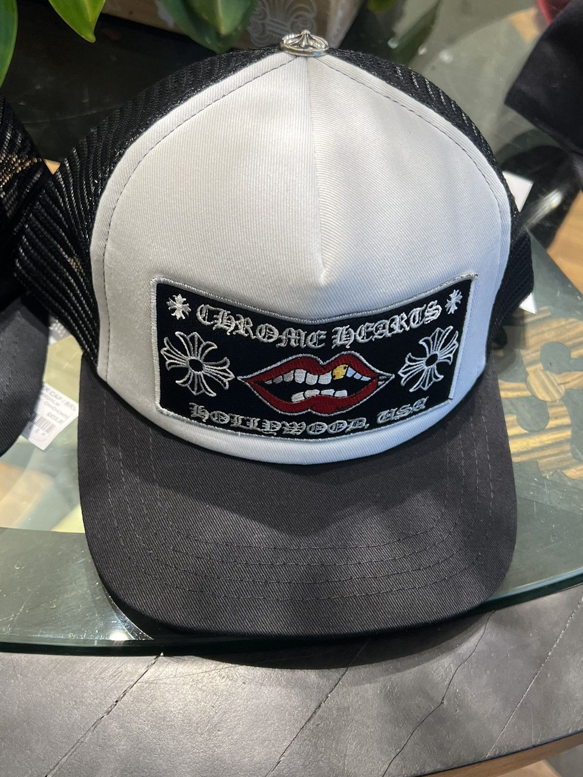 Chrome Hearts Chrome hearts matty boy chomper black and white trucker ...
