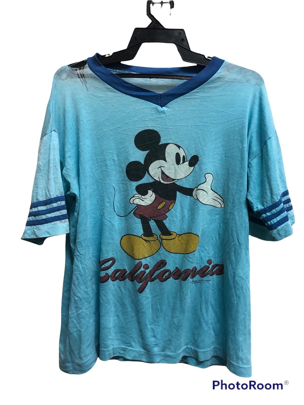Mickey Mouse × Vintage Vintage Mickey Mouse 80s singlestich distress ...