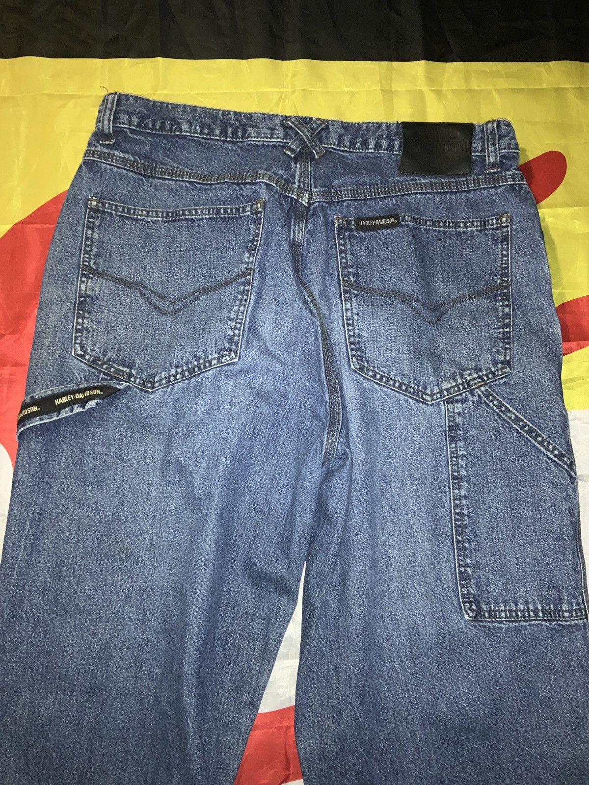 Vintage 2002 baggy Harley Davidson carpenter denim pants | Grailed