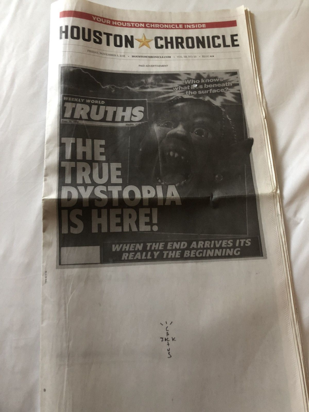 Travis Scott Travis Scott astroworld newspaper | Grailed