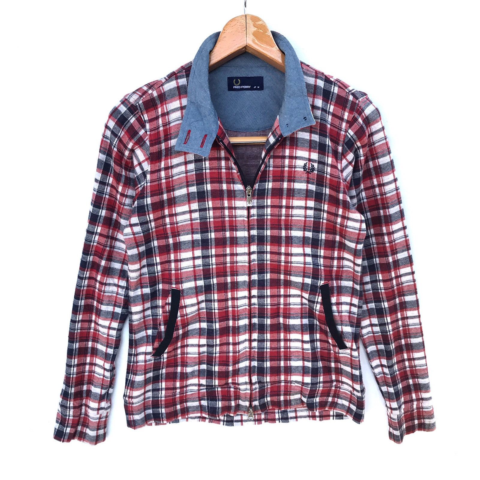 Fred Perry Fred Perry Cotton Harrington Jacket Red Tartan Design | Grailed