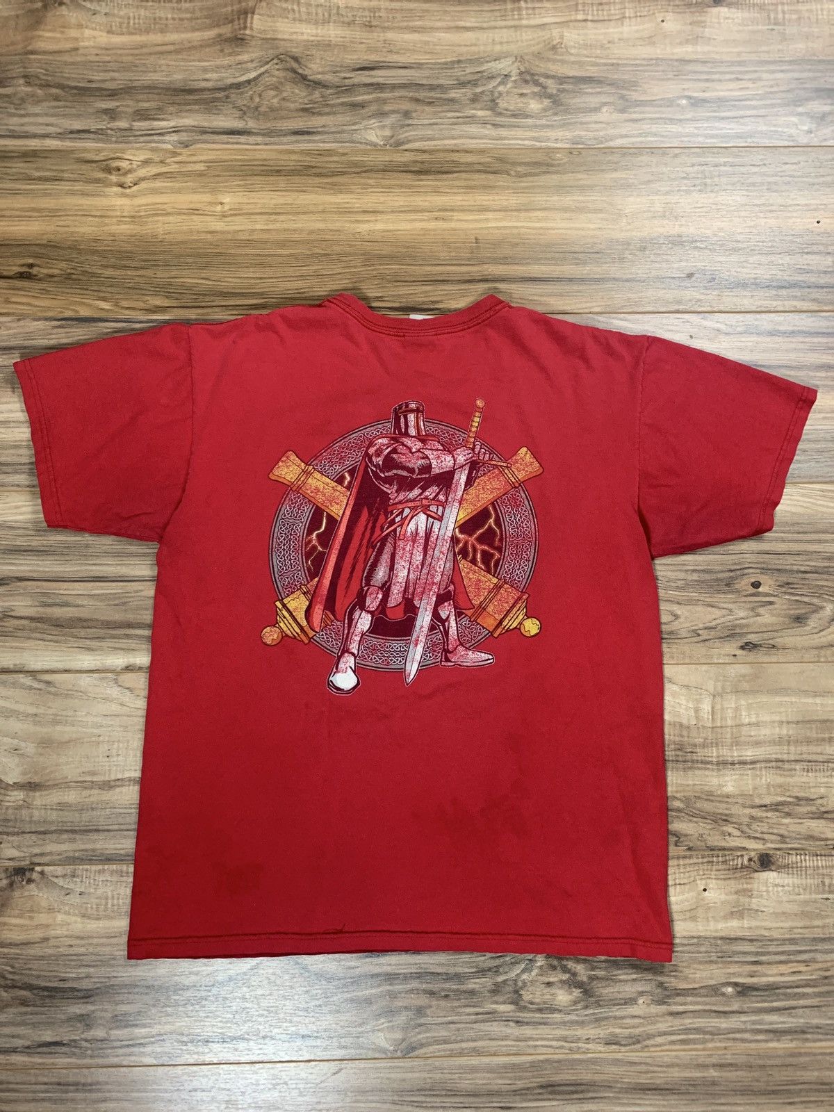 Military × Streetwear × Vintage Knight w/Lightning Shield Distressed ...