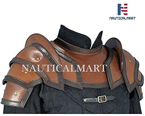 Other Leather Shoulder Armor Pauldrons with Neck Guard Gorget | Grailed