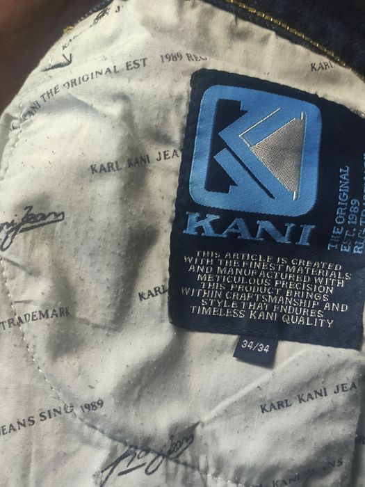 Vintage Karl Kani Pants Jeans 34 90s Big Logo Gold Rare | Grailed