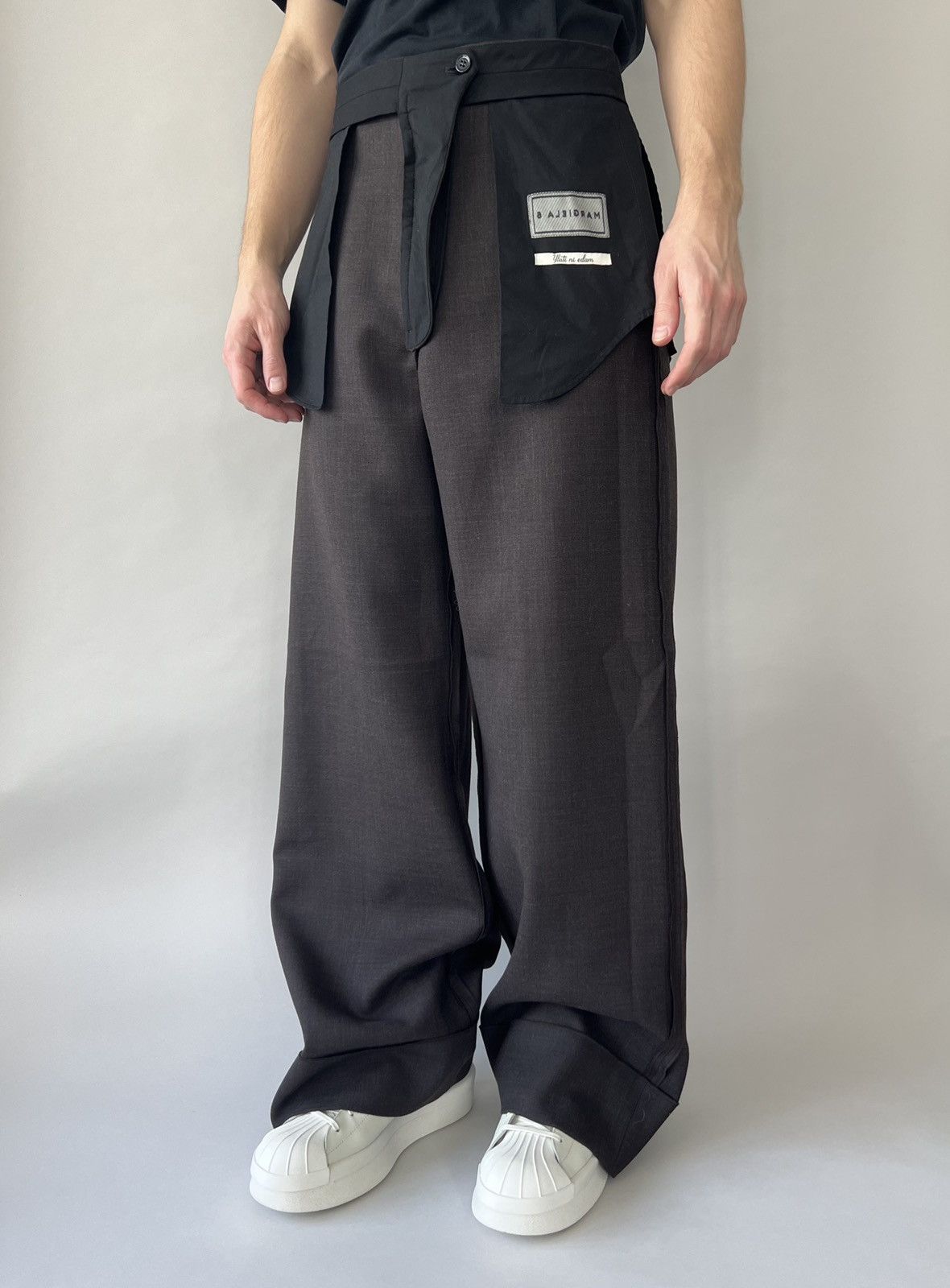 Maison Margiela Black Wide-Leg Inside-Out Trousers | Grailed