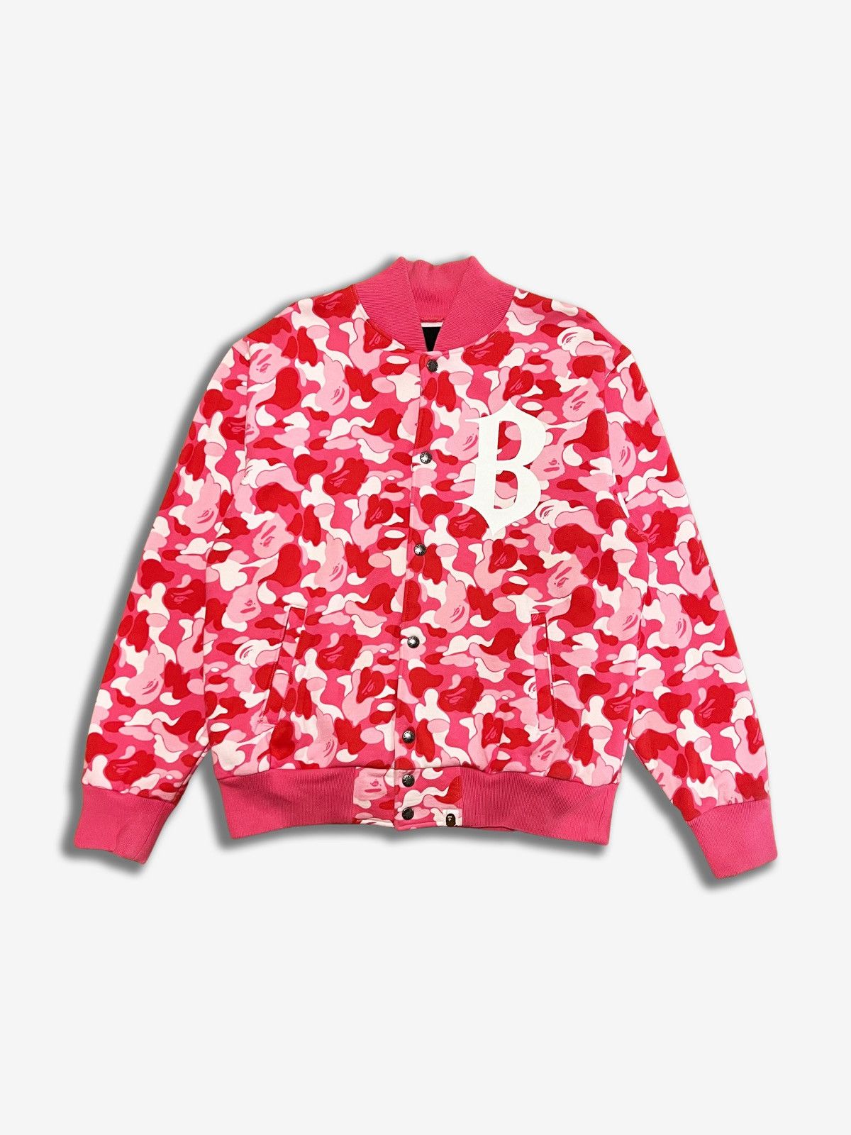 Bape × Nigo A Bathing Ape Pink 2006 ABC Camo Varsity Jacket | Grailed