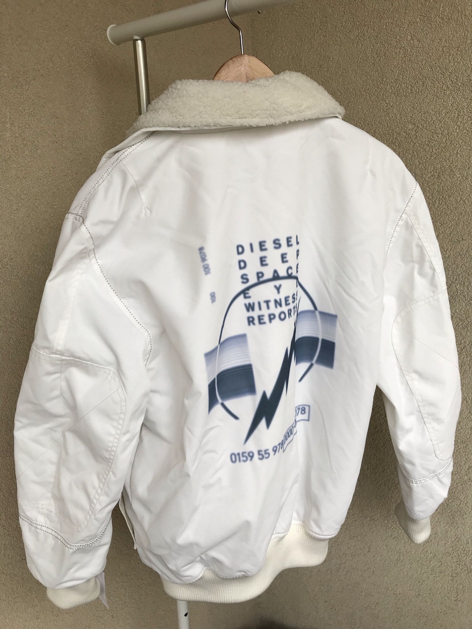 Diesel Diesel W-okso padded shearling bomber offwhite colour fur | Grailed