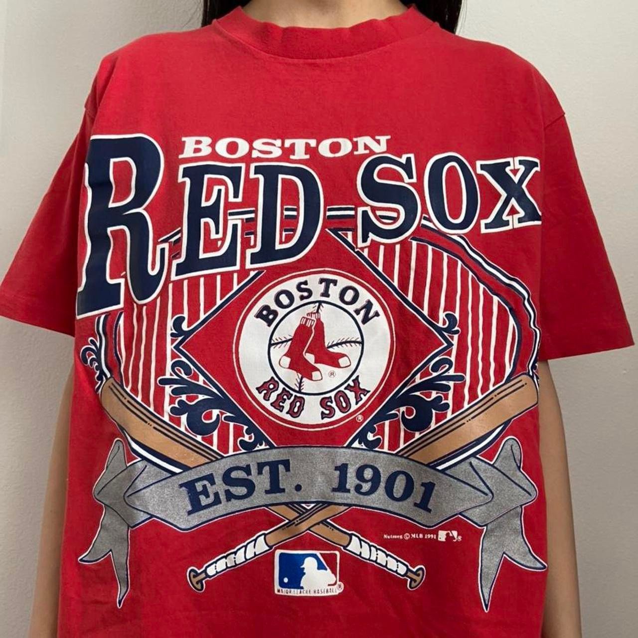 MLB × Vintage Vintage Boston Red Sox 1991 Graphics Tee Shirt | Grailed