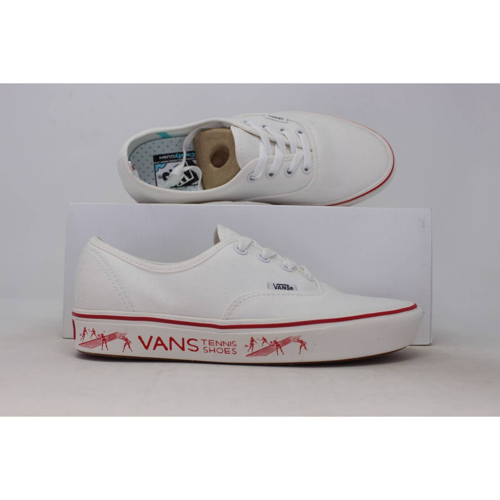 Vans Comfycush Authent Blanc De Blanc/Red VN0A3WM748C | Grailed