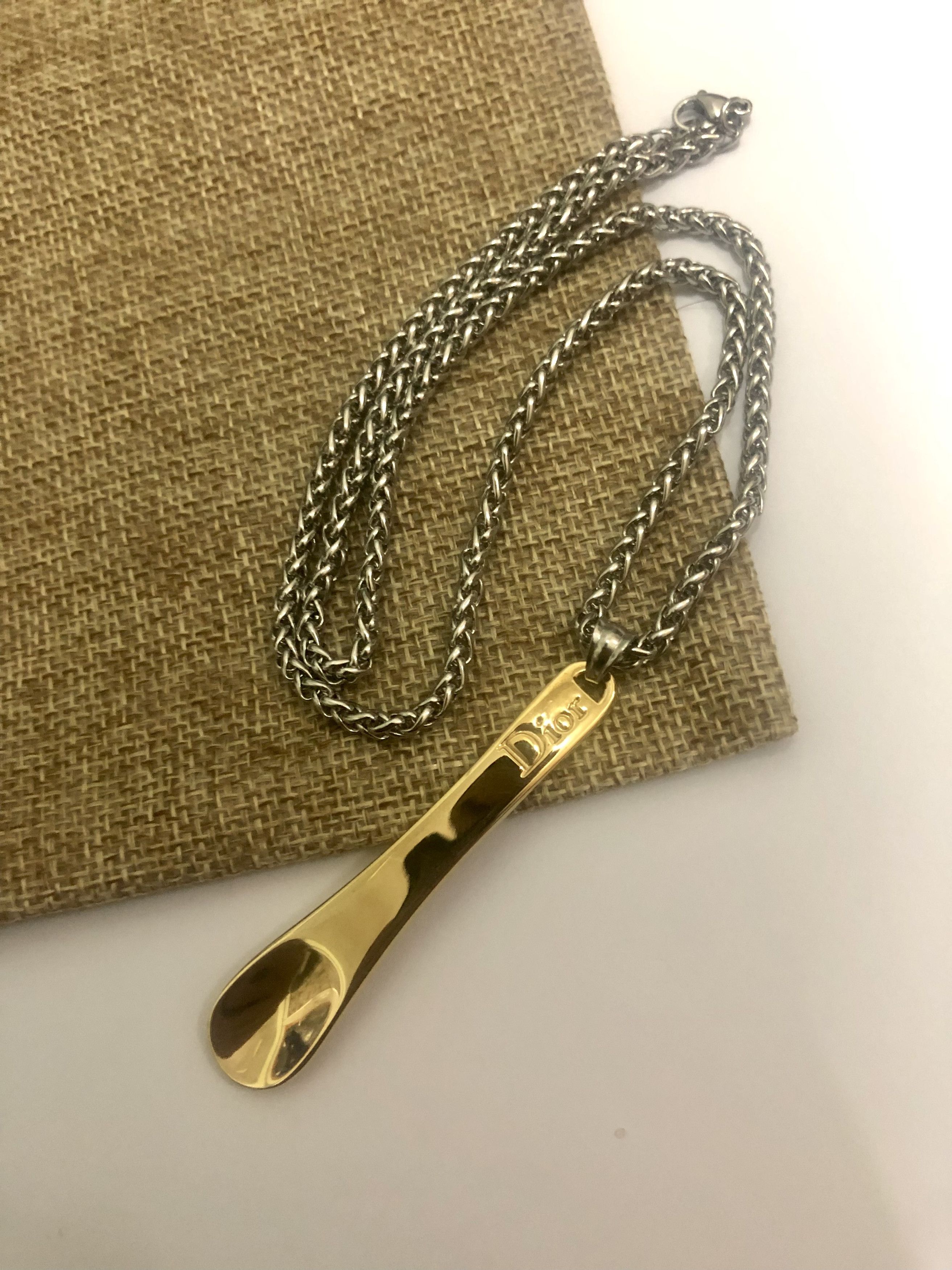 Dior 🔥Dior Gold Spoon on Chain Necklaces | Grailed