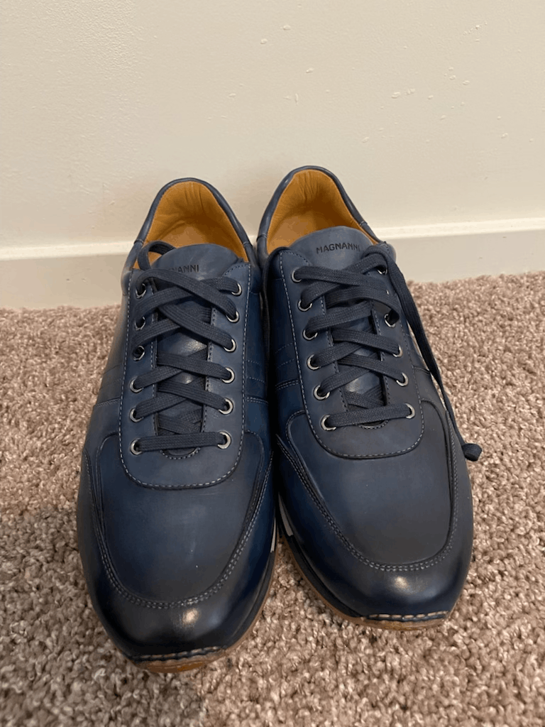 Magnanni MAGNANNI Blue Leather Merino Sneakers Shoes | Grailed