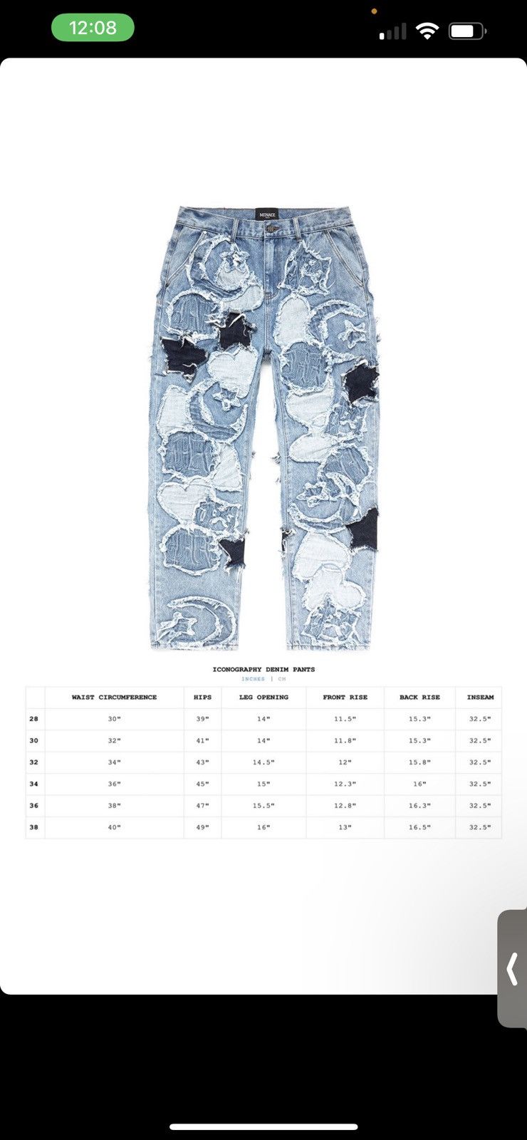 Menace ICONOGRAPHY DENIM PATCH WORK PANTS | Grailed