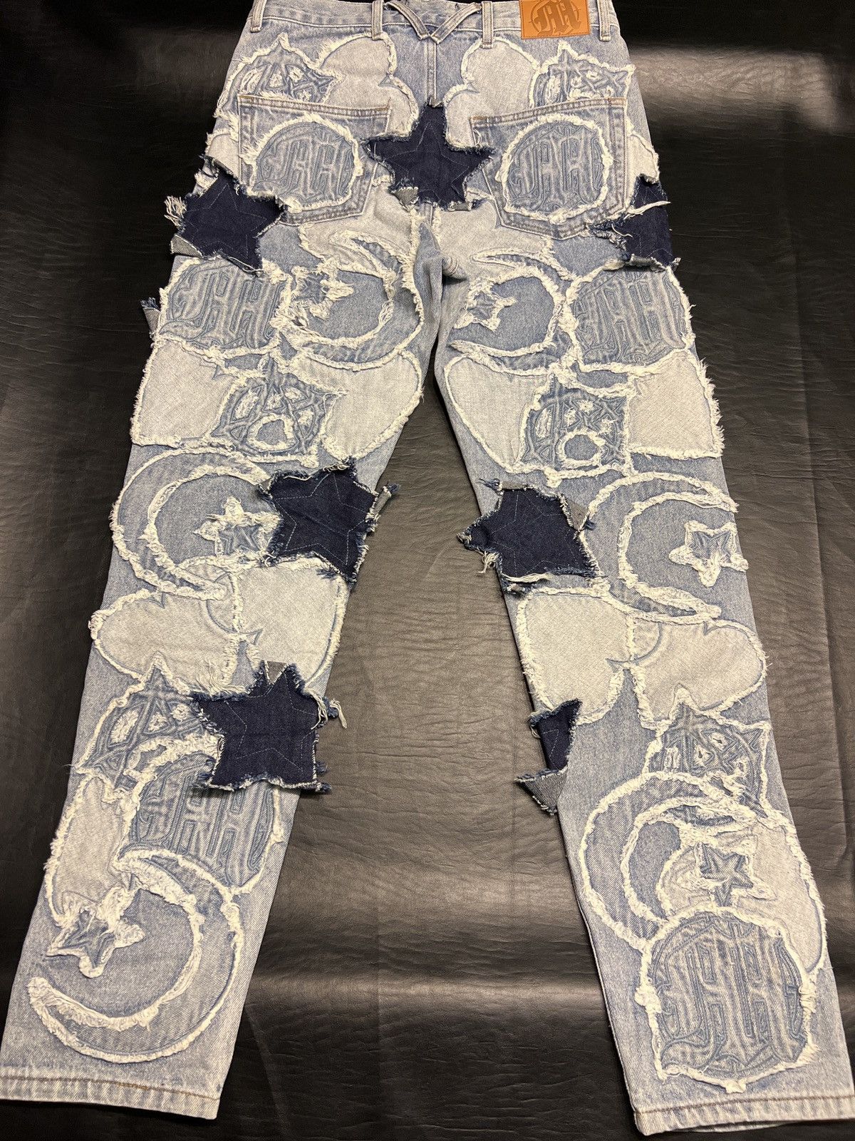 Menace ICONOGRAPHY DENIM PATCH WORK PANTS | Grailed