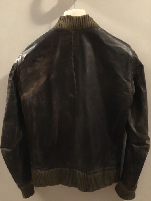 Balmain Decarnin Green Leather Teddy Boy Jacket | Grailed