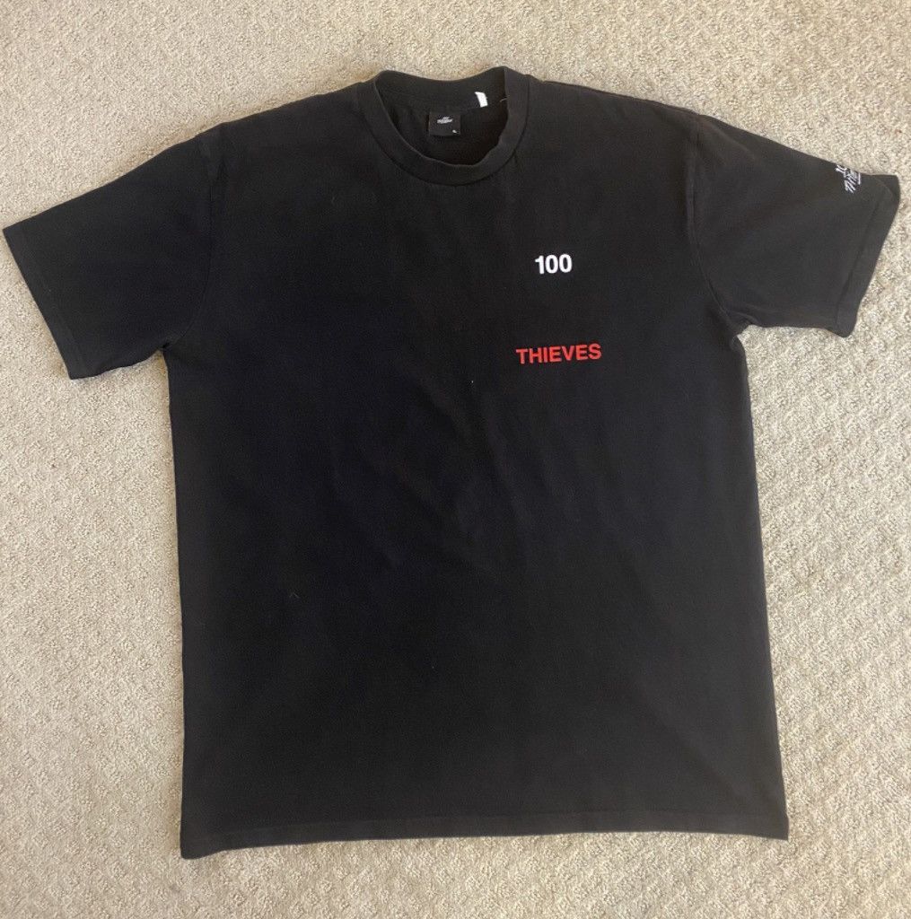 100 Thieves 100 Thieves Numbers Black Tee | Grailed
