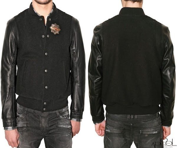 Balmain Balmain Varsity Teddy Jacket Leather Wool 52 Decarnin FW10 ...