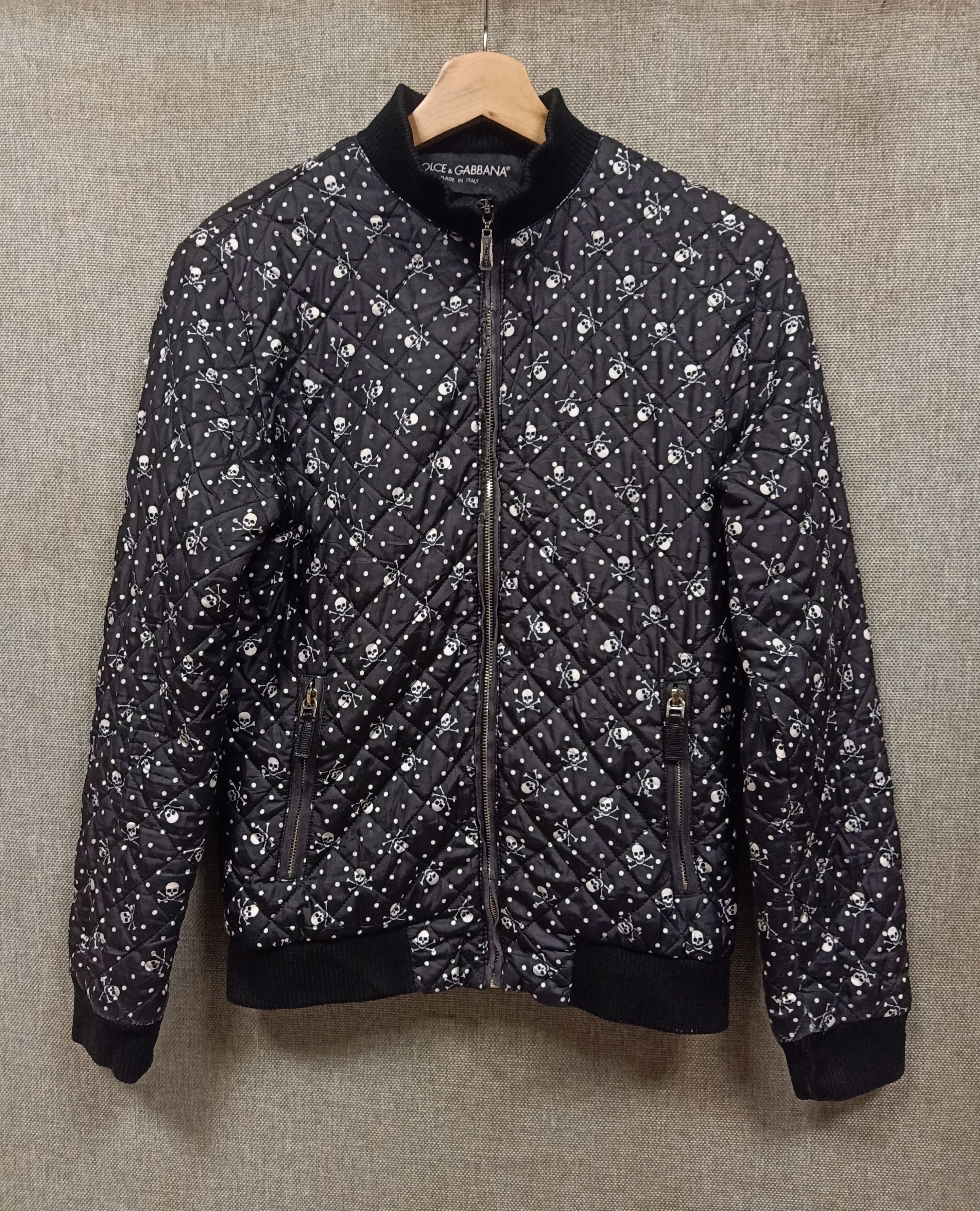 Dolce & Gabbana Dolce & gabbana skull and cross bone padded bomber ...