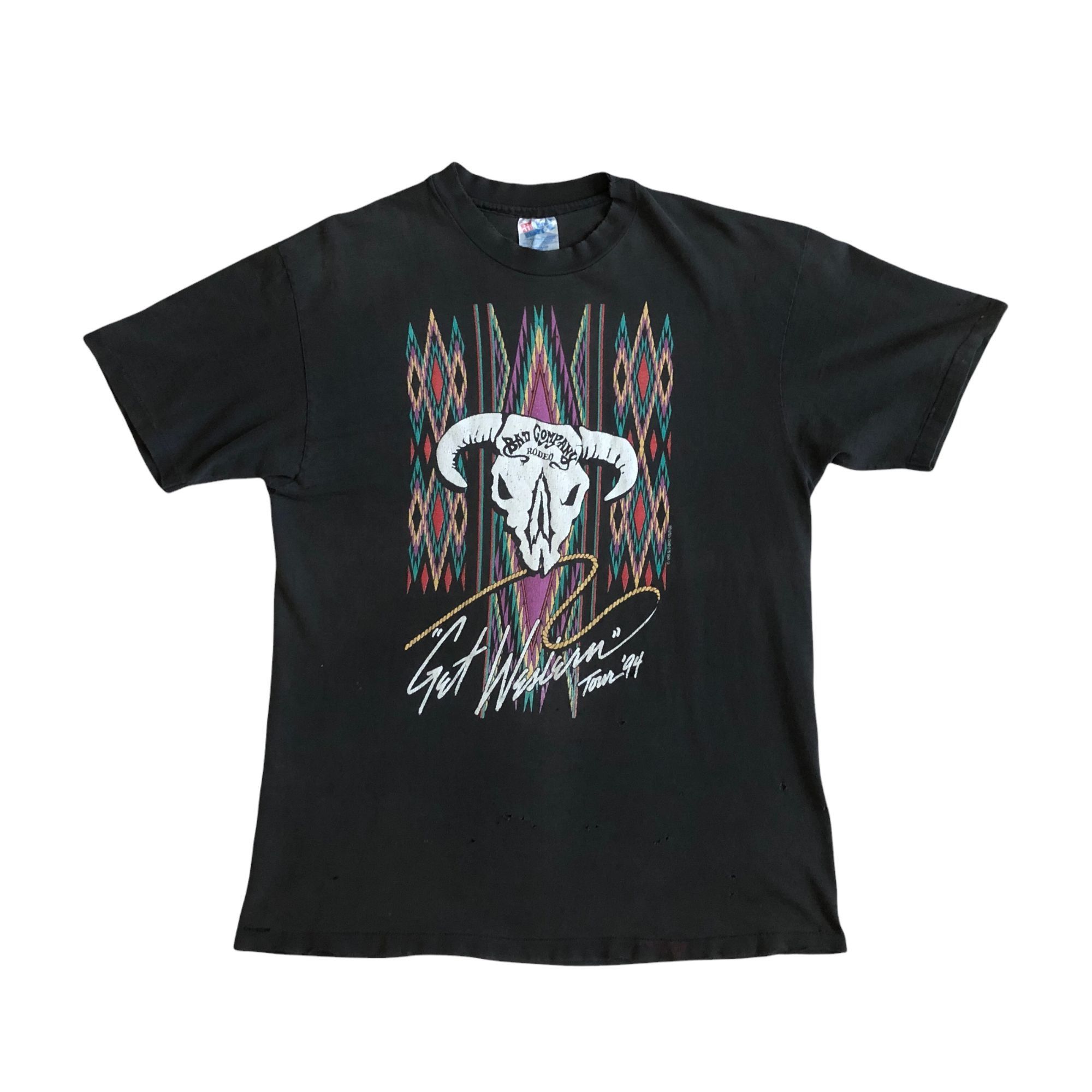 Hanes Bad Company Rodeo Get Western Tour 1994 Vintage T-Shirt | Grailed