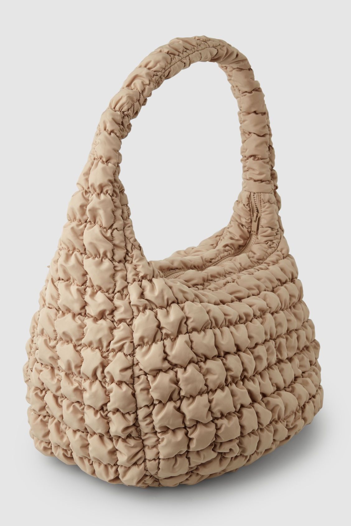 Cos COS Quilted Oversized Puffer Shoulder Tote Bag Beige | Grailed