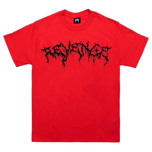 Revenge Revenge Red Lightning Drip Tee S | Grailed