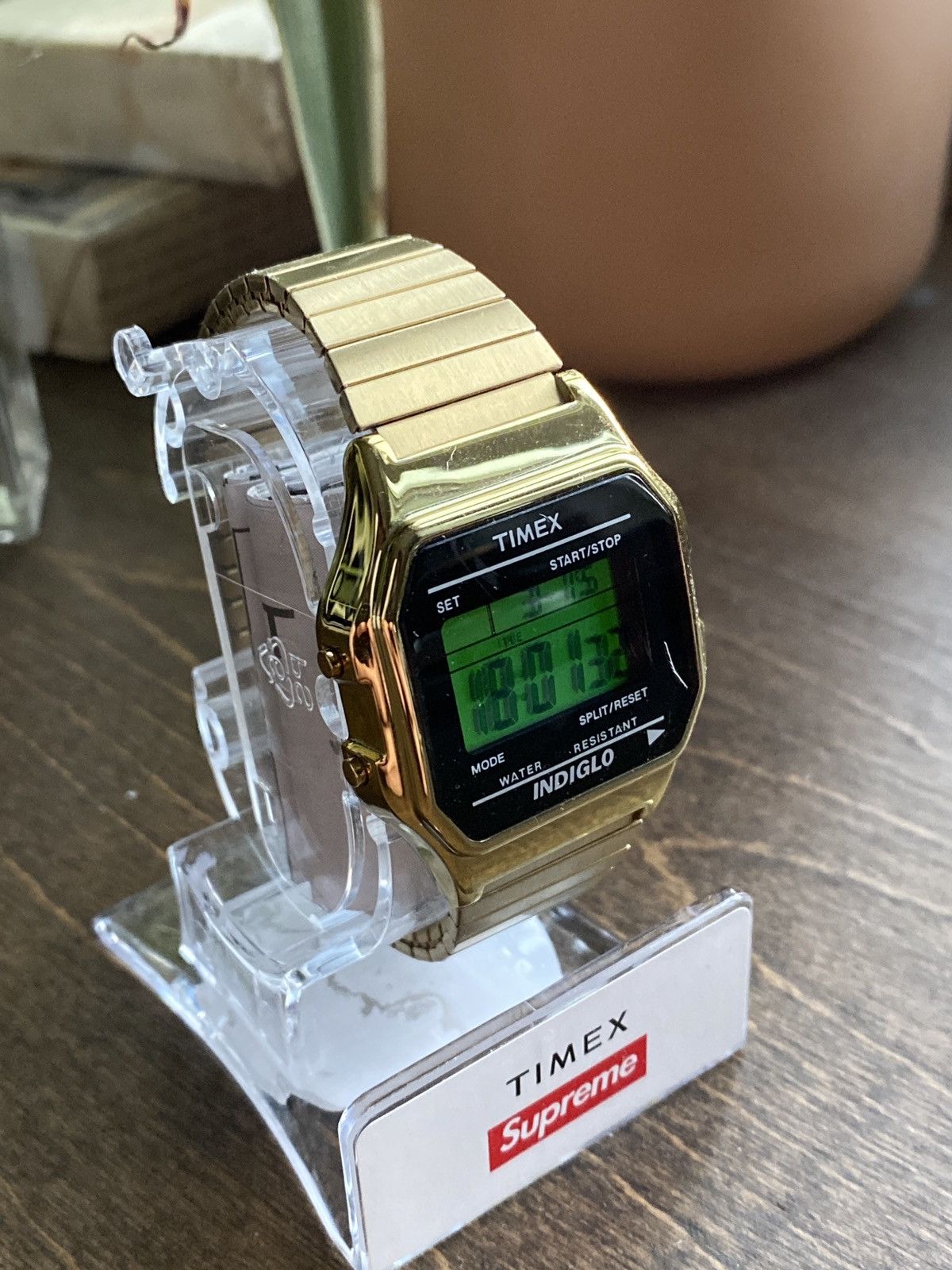 Supreme × Timex Supreme Timex digital gold watch | Grailed