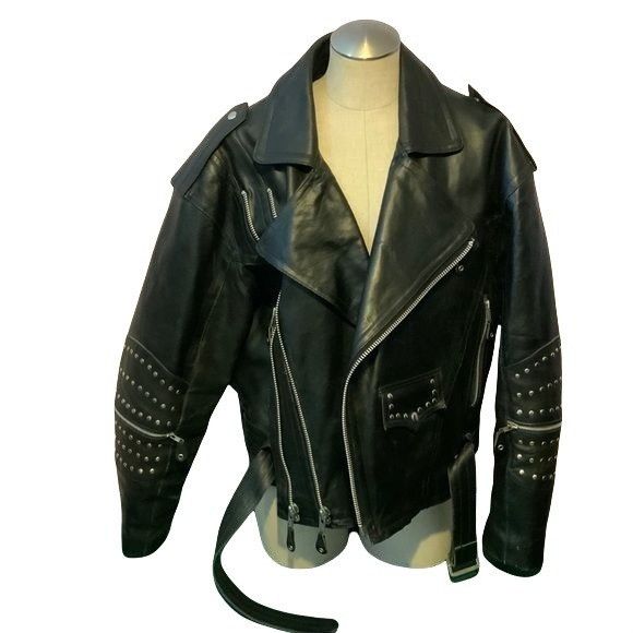 Open Road Pre-Owned Men XL Leather Motorcycle Jacket Studded | Grailed