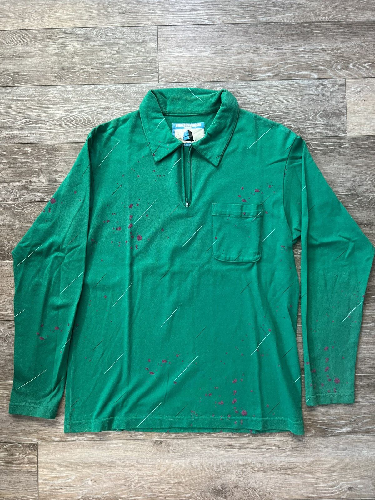 Undercover Paint splattered 1/4 zip | Grailed