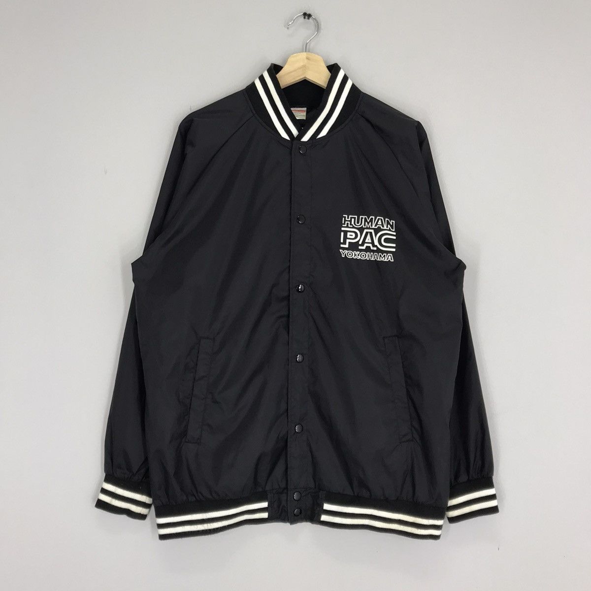 Japanese Brand × Varsity Jacket Human Pack Yokohama Nylon Stadium ...