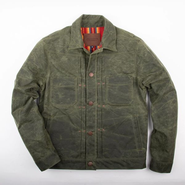 Freenote Freenote Cloth waxed canvas riders jacket in olive | Grailed