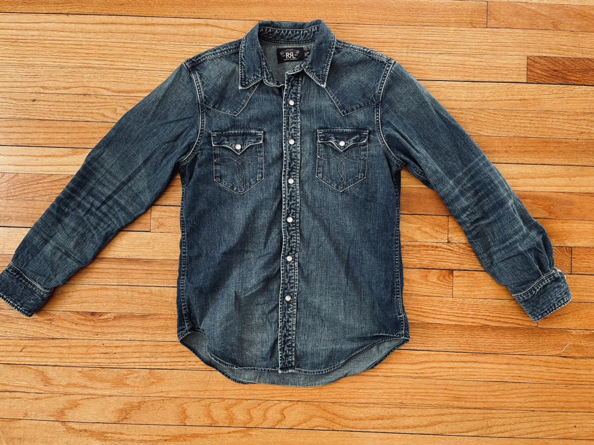 RRL Ralph Lauren × Ralph Lauren RRL Slim Fit Denim Western Shirt | Grailed