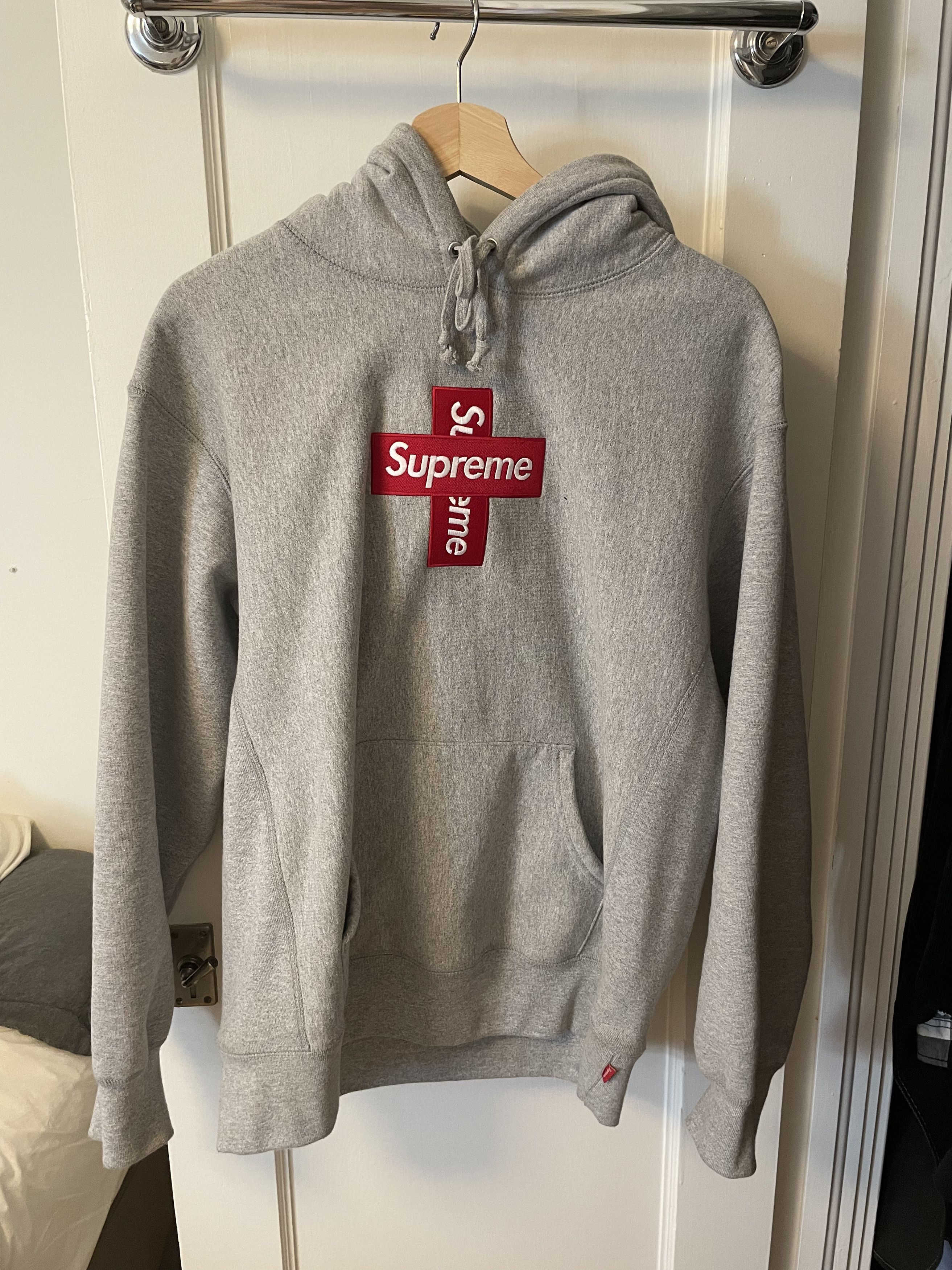 Supreme Supreme Cross Box Logo Hooded Sweatshirt | Grailed