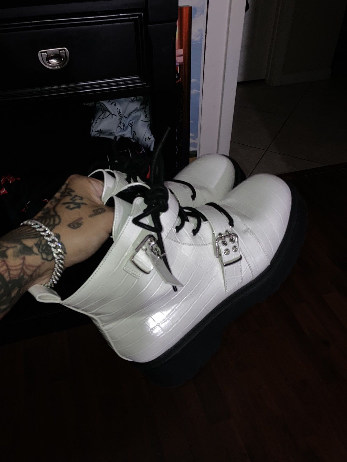 Vintage White platform boots | Grailed