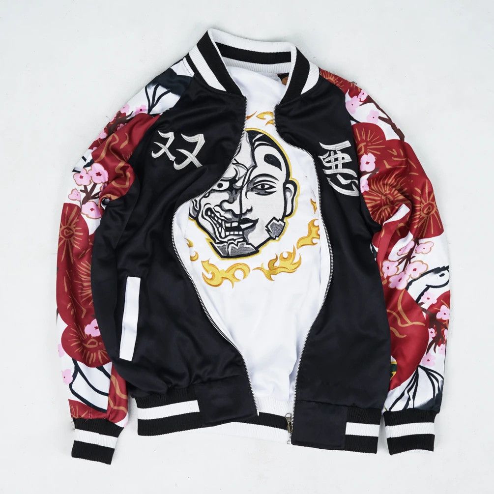 Bomber Jacket × Cartoon Network × Sukajan Souvenir Jacket Double side ...