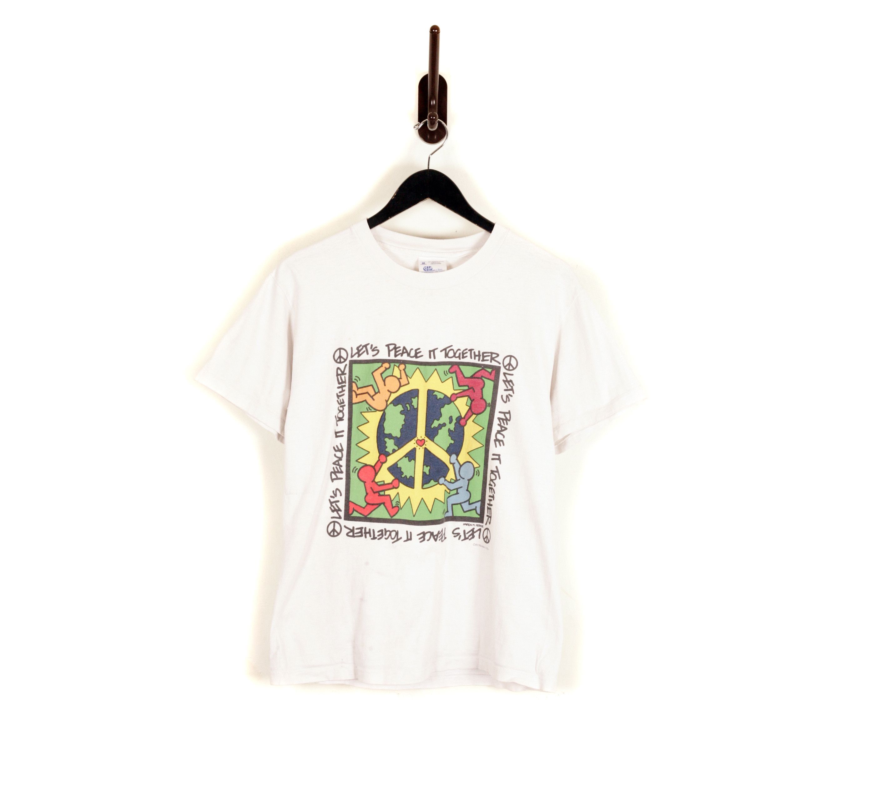 Vintage 1993 Peace It Together Karen Perez Keith Haring Art T Shirt ...