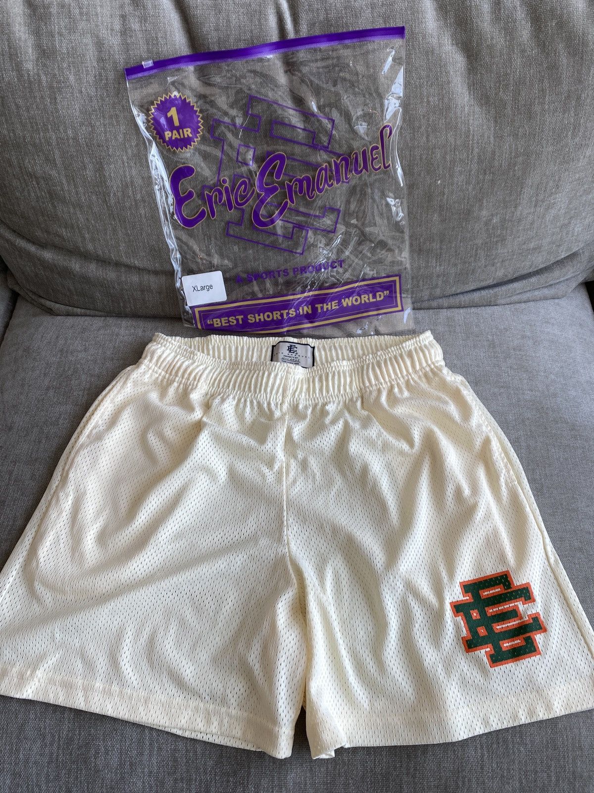 Eric Emanuel Eric Emanuel Shorts White/Miami Logo XL | Grailed