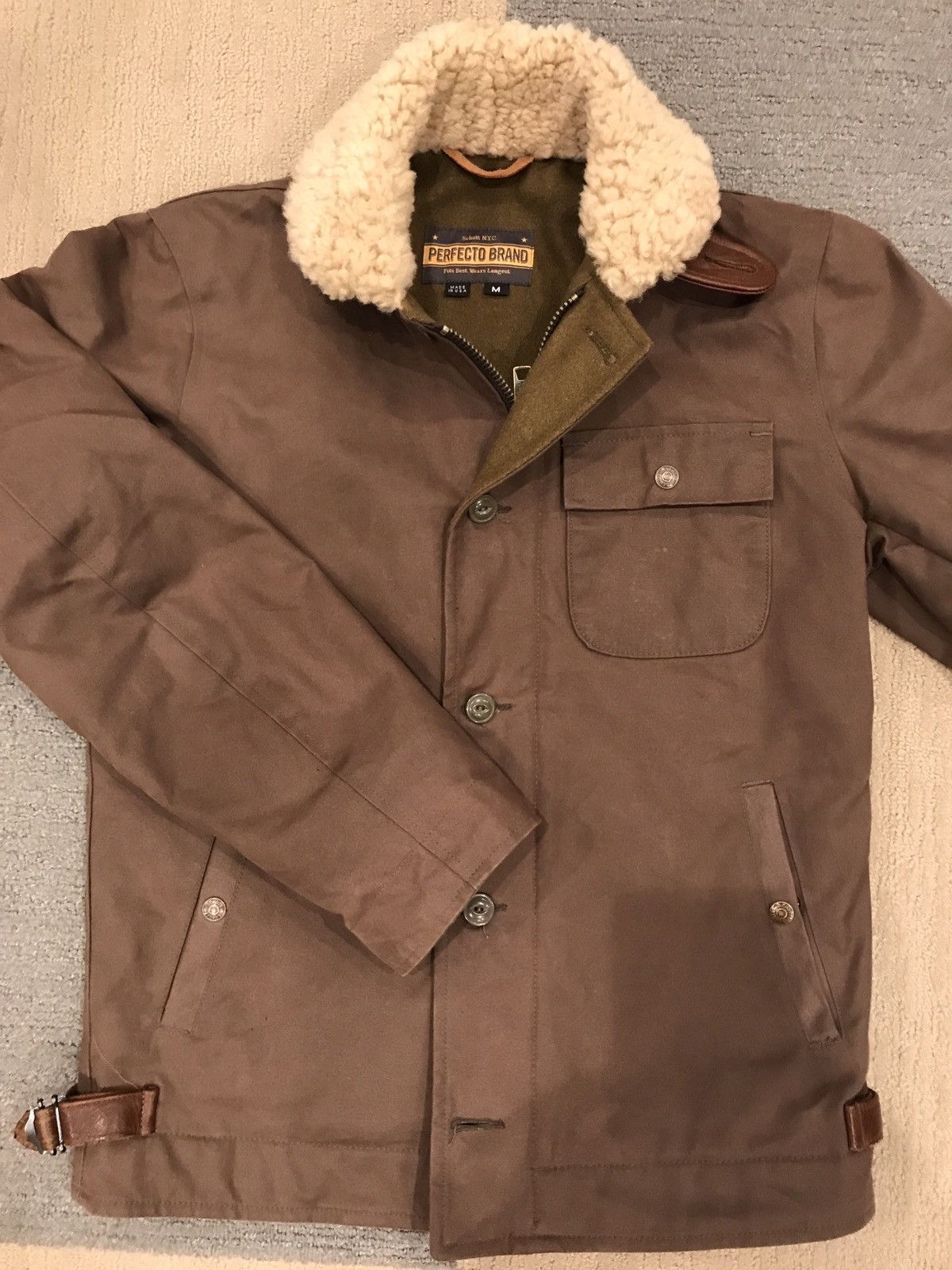 Schott Perfecto Brand Waxed Canvas Deck Jacket | Grailed