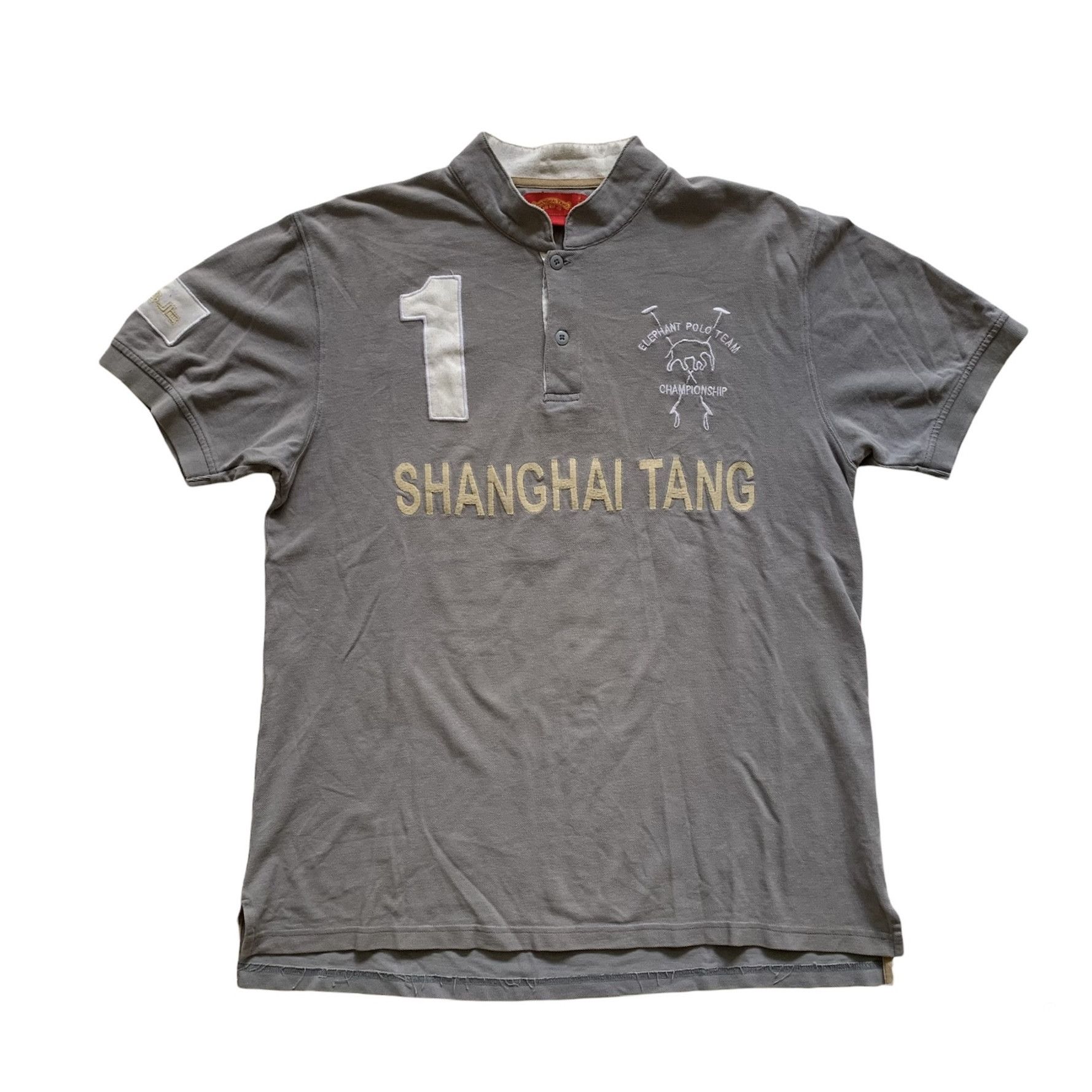 Shanghai Tang RARE Shanghai Tang Elephant Polo Team Gray Polo Shirt ...