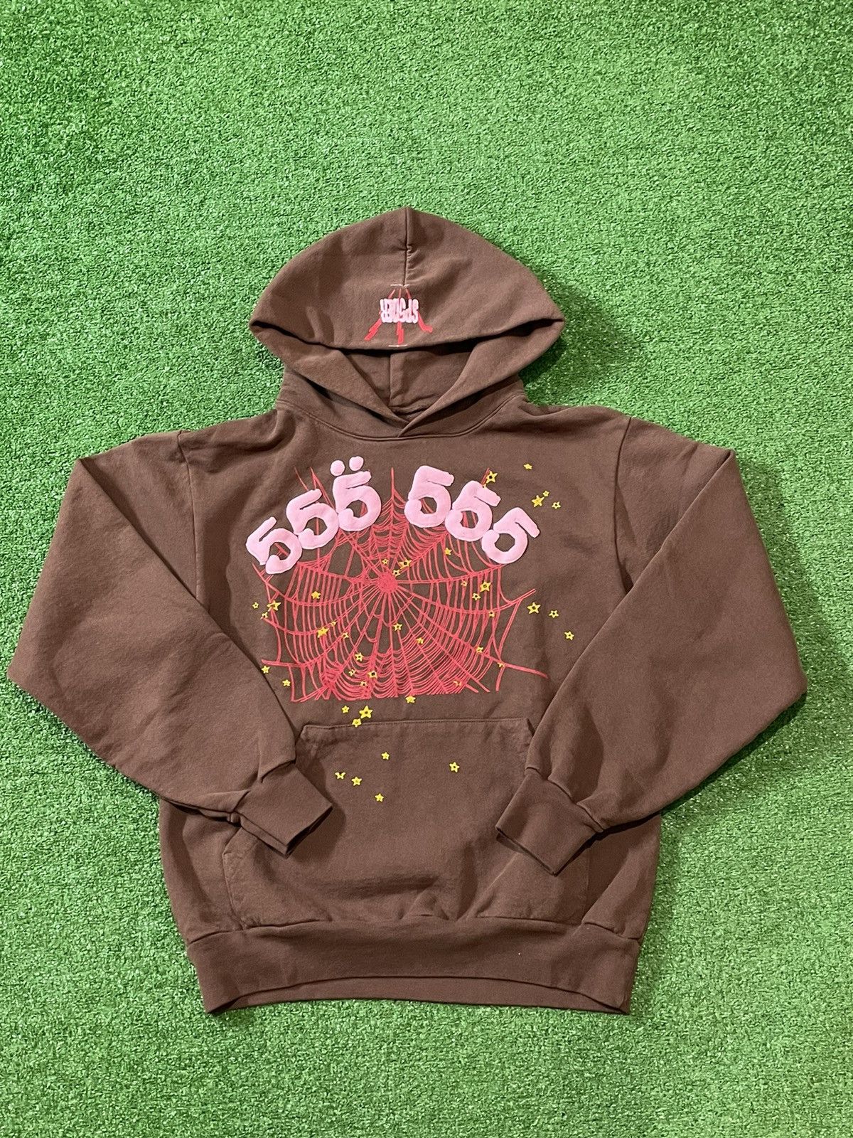 Spider Worldwide Spider world wide brown 555 hoodie size S new | Grailed