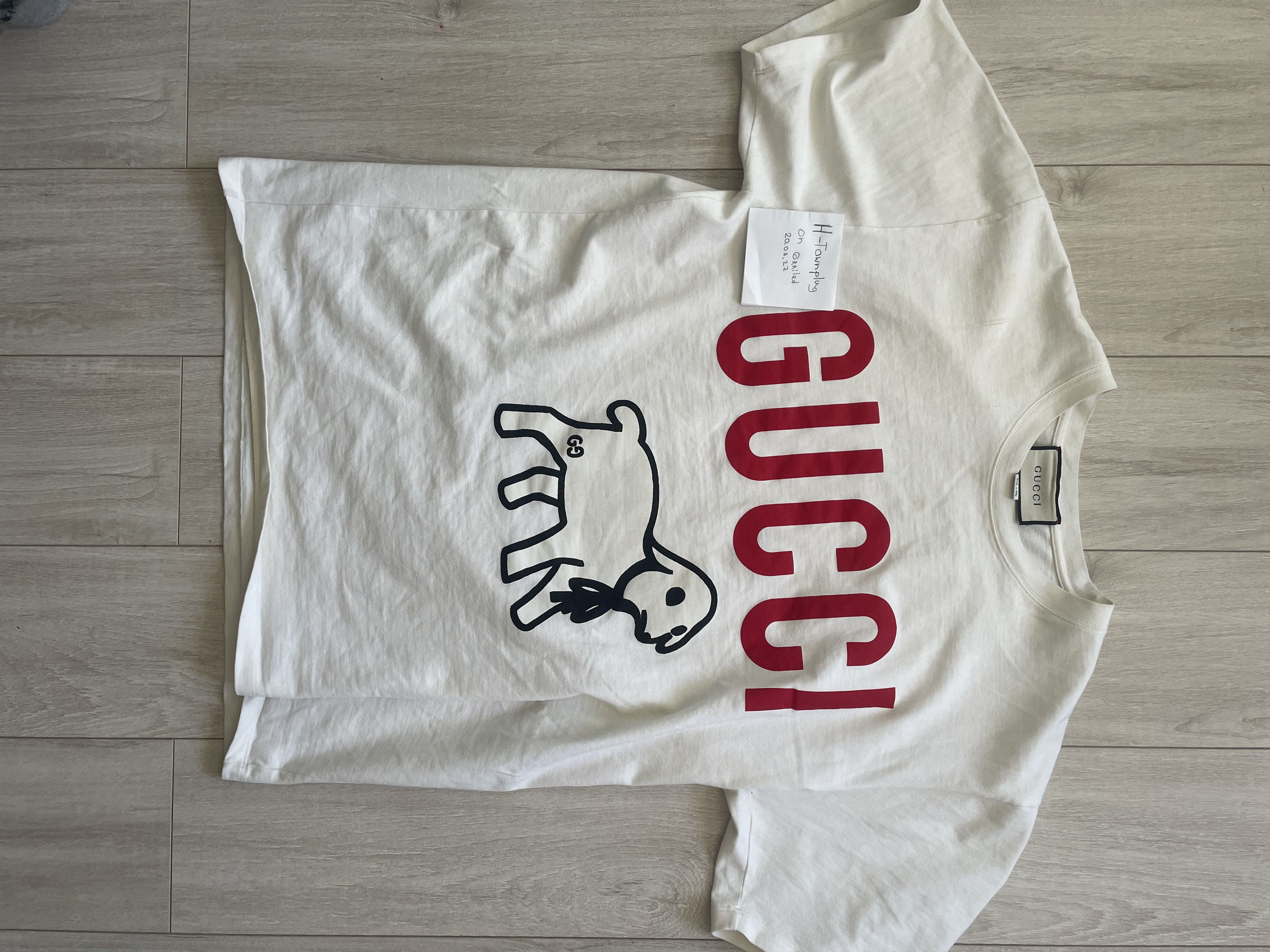 Gucci gucci goat logo white tee XL | Grailed