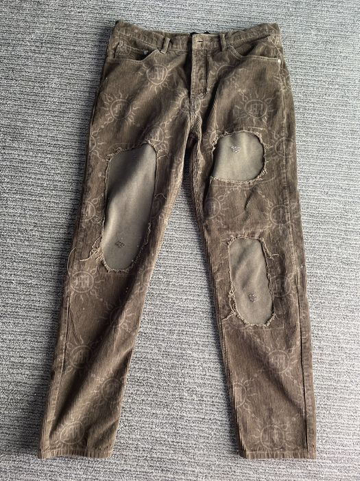 Menace Menace distressed military green corduroy pants | Grailed