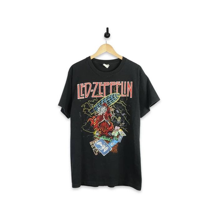 Vintage Vintage 90s Led Zeppelin Wizard ZOSO Tee | Grailed